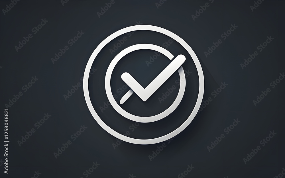 Modern Checkmark Icon for Approval, Finalization, and Successful ...