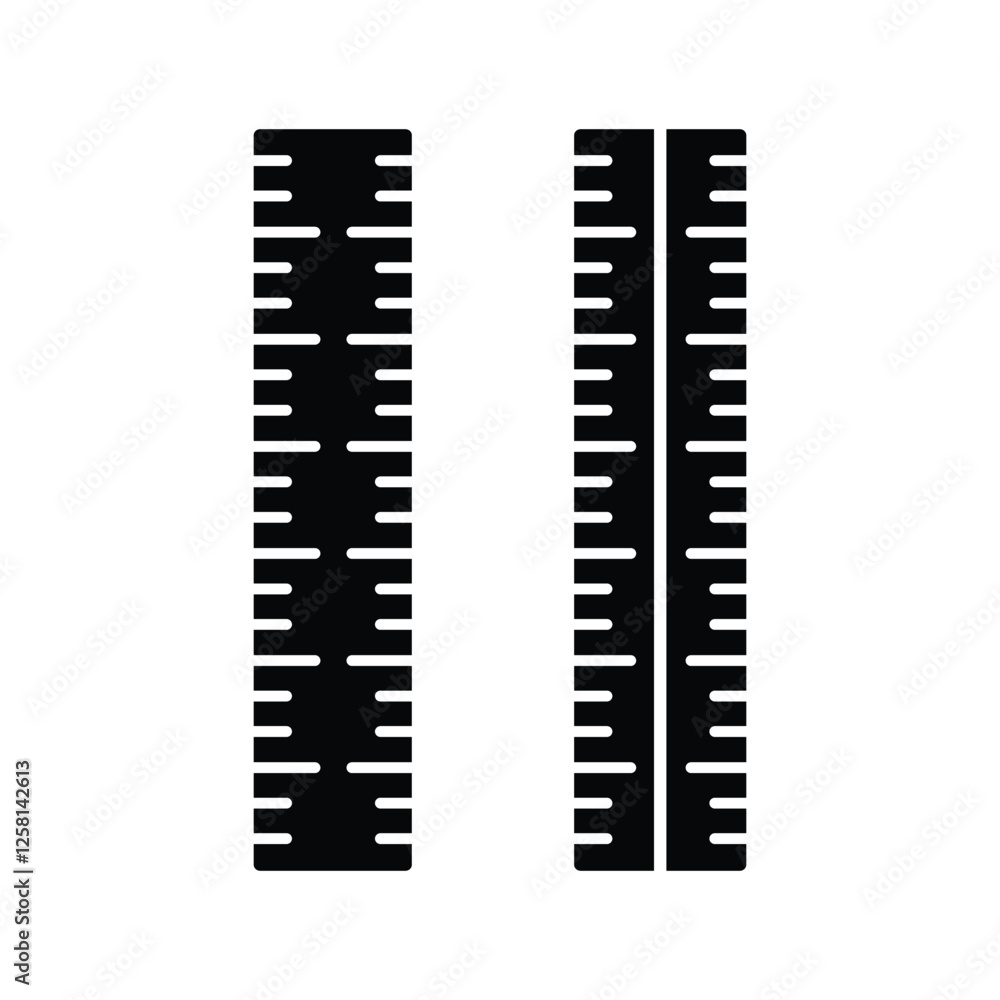 ruler, icon, flat, sticker label minimalist design for digital and ...