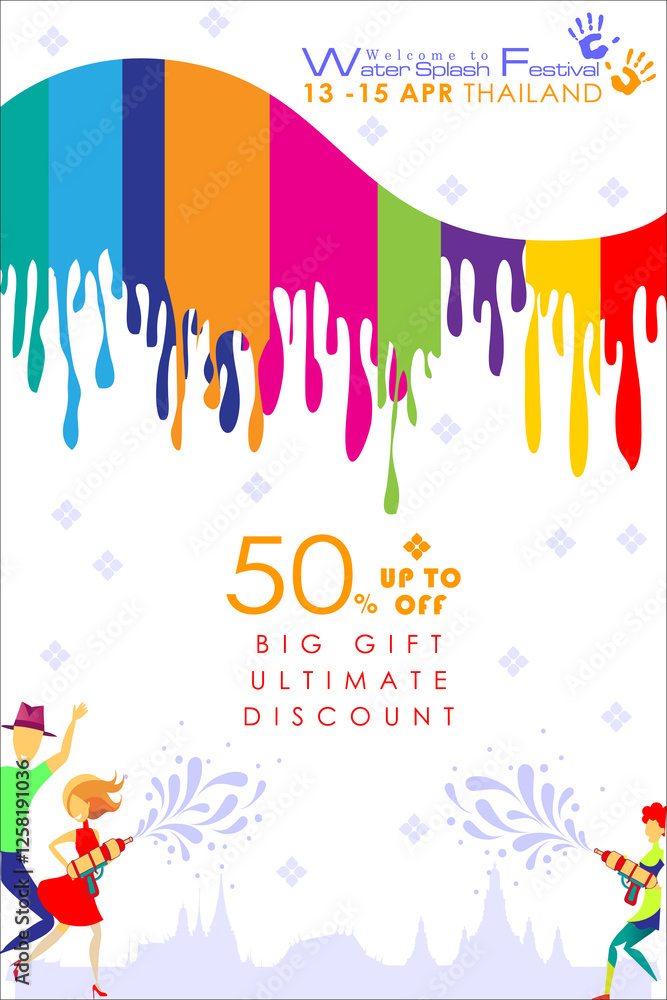 Songkran sale promotion banner for Songkran Festival Abstract ...