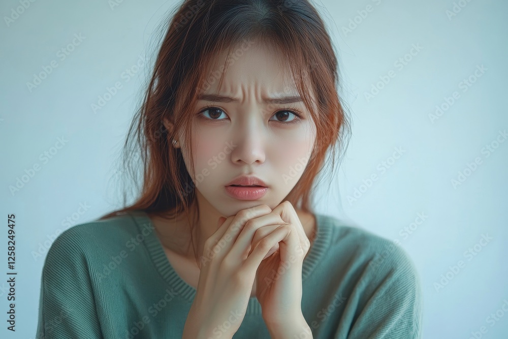 Female unhealthy Sickness, asian young woman, girl unwell and coughing ...