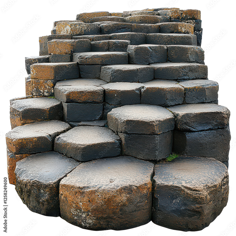 Giants Causeway isolated on transparent background, PNG Stock Photo ...