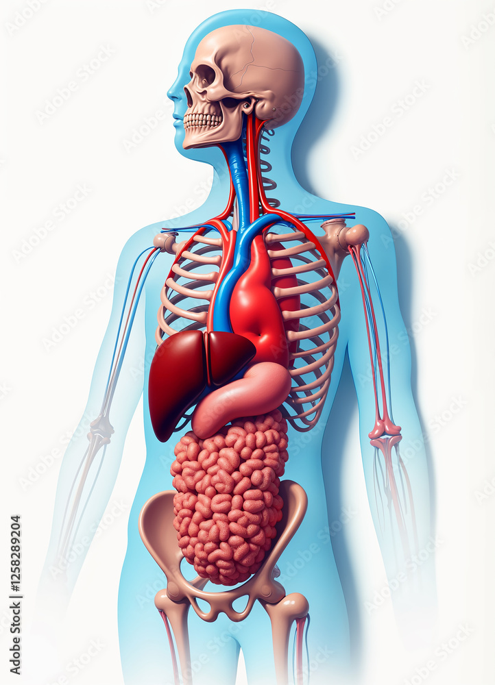 Anatomy of Human Lungs and Heart, internal organs of the human body ...
