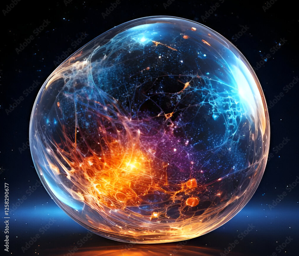 A 3D blob that looks like a piece of the universe, with swirling ...