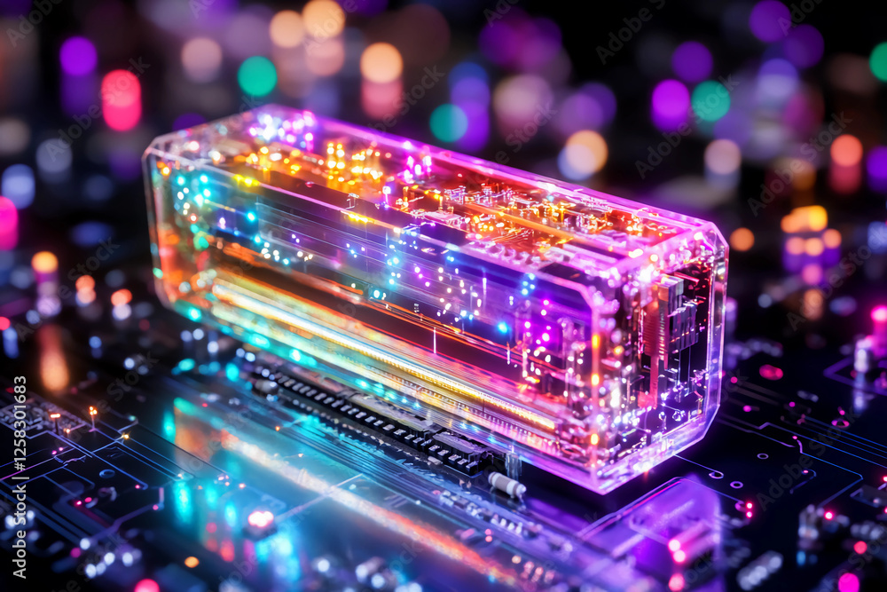 Quantum expansion card with floating holographic projections of quantum ...