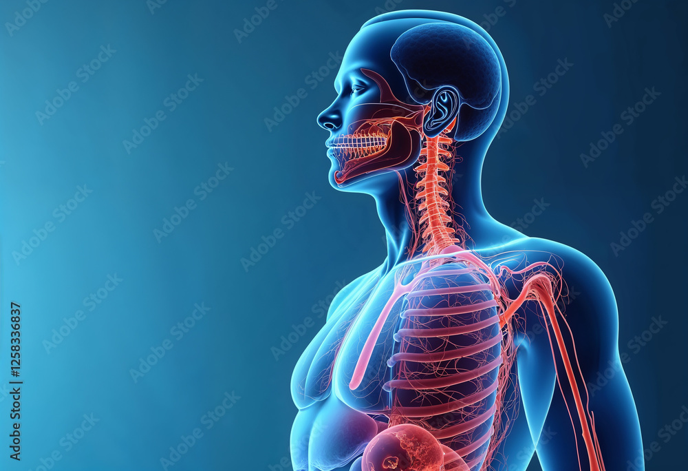 Anatomy of Human Lungs and Heart, internal organs of the human body ...
