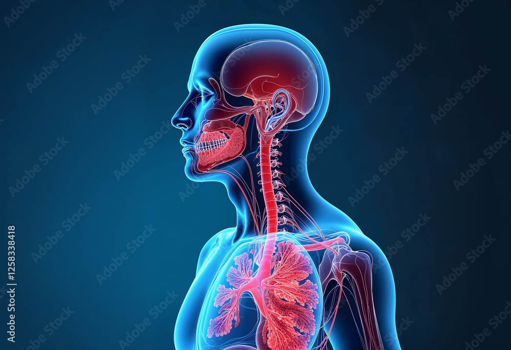 Anatomy of Human Lungs and Heart, internal organs of the human body ...
