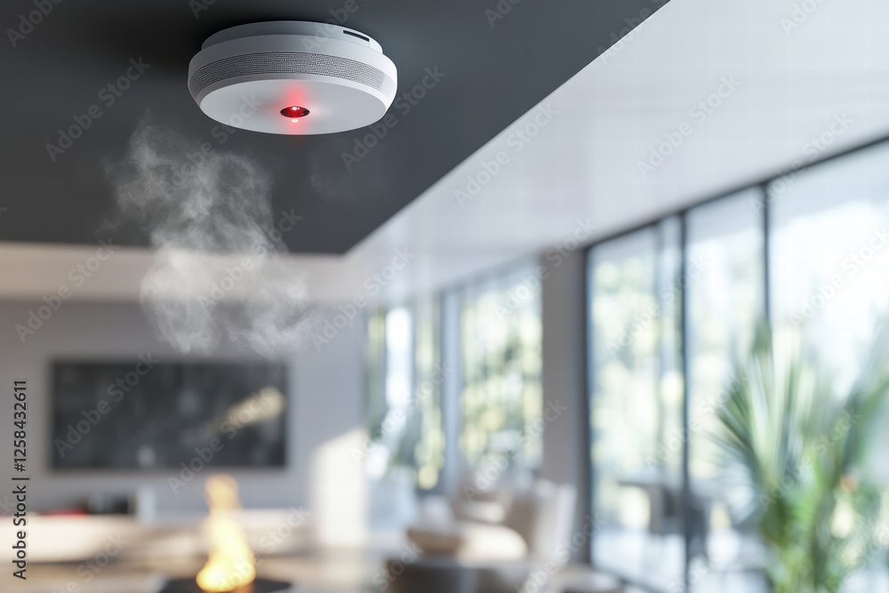 Smoke detection system with integrated sensors actively monitoring ...