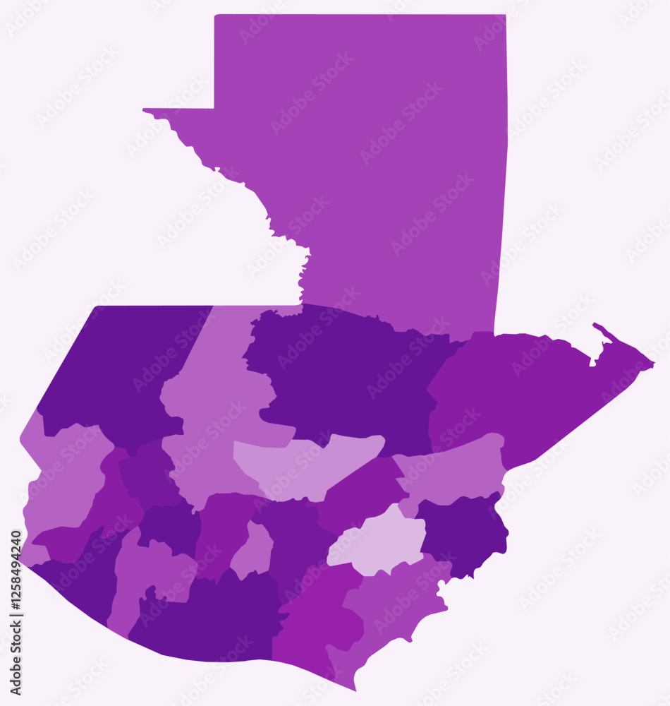 Map of Guatemala with regions. Just a simple country border map with ...