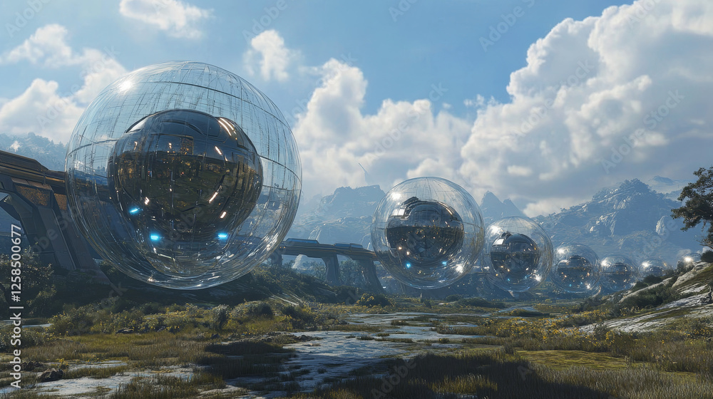 Bubble shields, protection force fields. Vector realistic set of safety ...