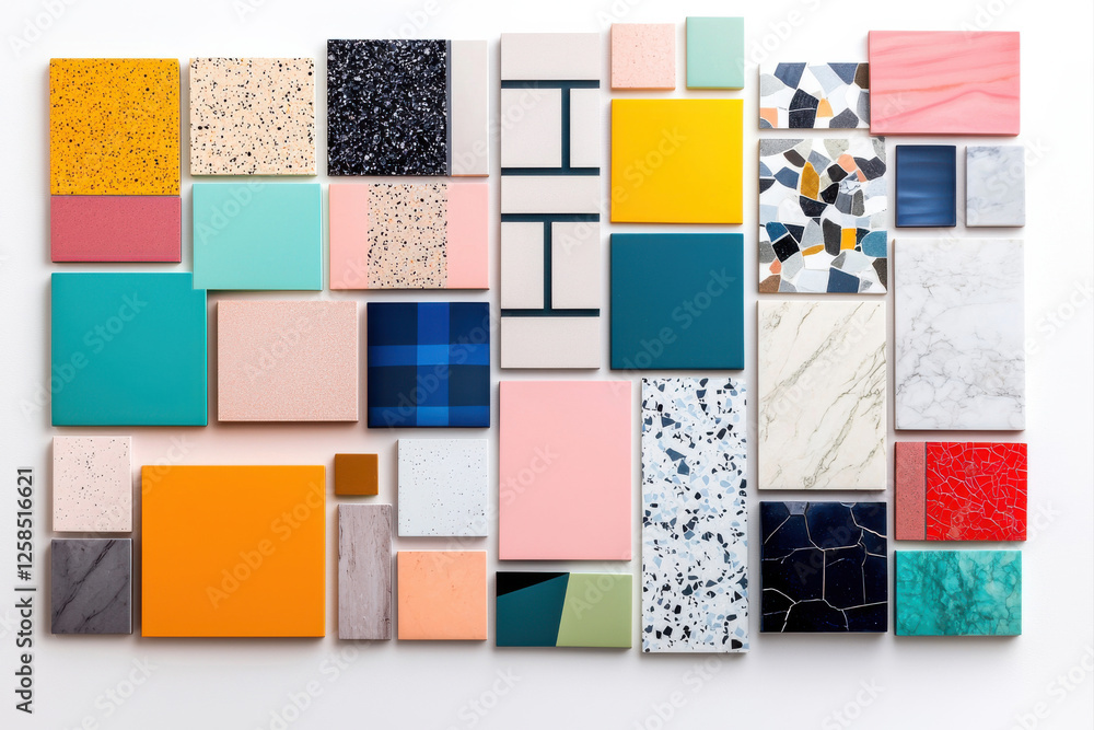 A collection of modern color swatches and textures for design ...