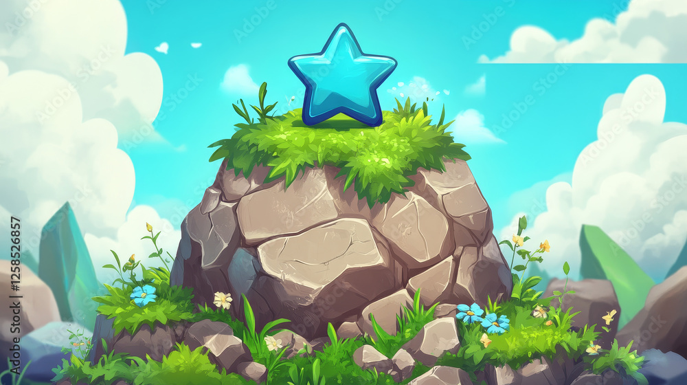 Game ui interface indicator to select level cartoon design. Isolated ...