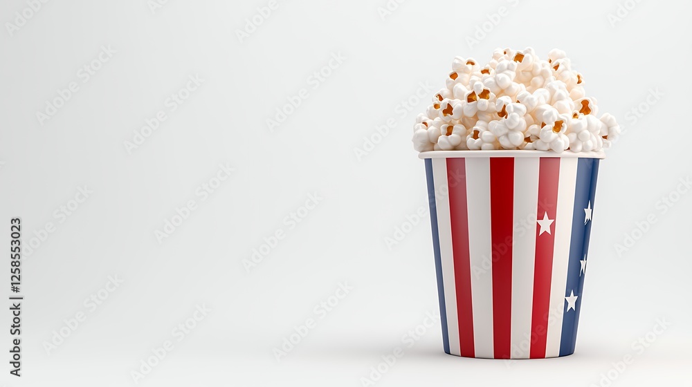 American Flag Striped Popcorn Container Stock Illustration | Adobe Stock