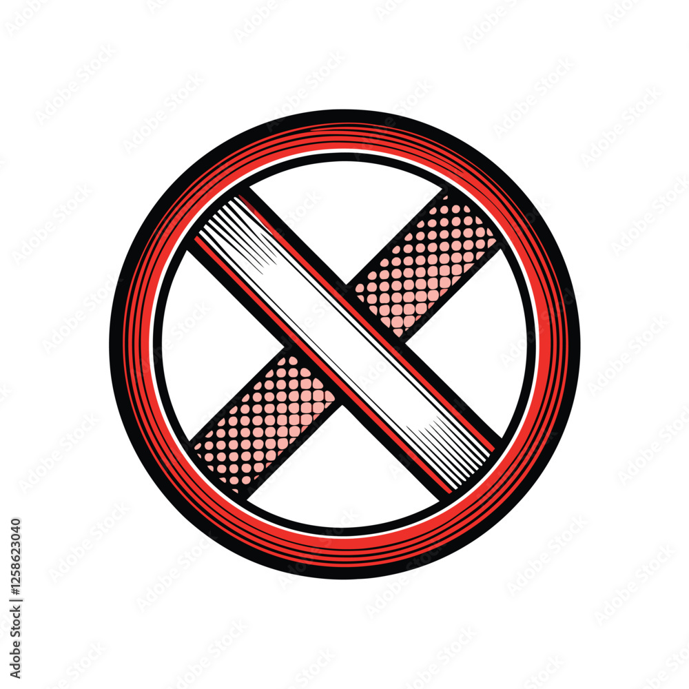 Create a vector graphic of a bold red circular "No Entry" sign ...