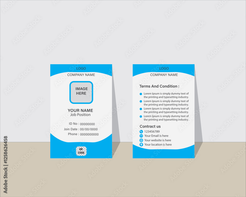 Print, ID card, Vector template for Print, Professional ID card ...