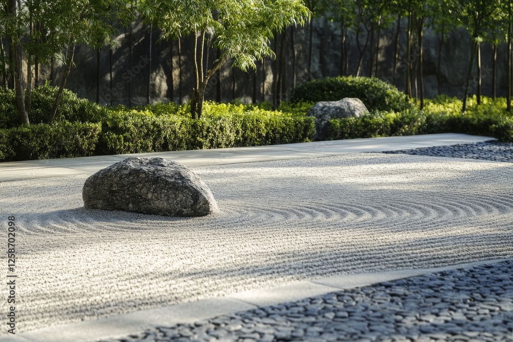 Japanese-style stone garden Stock Photo | Adobe Stock