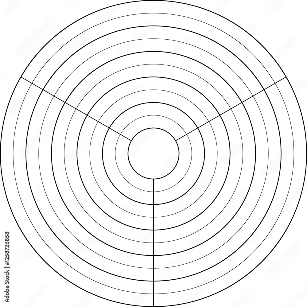 Vector wheel of life balance, range of needs from three sectors. Round ...