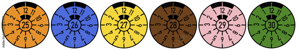 German vehicle inspection stickers / goods vehicle test certificate ...