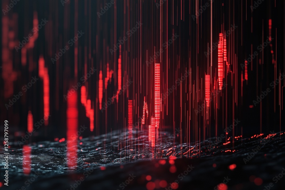 Perspective view of stock market crash and economy crisis concept with ...