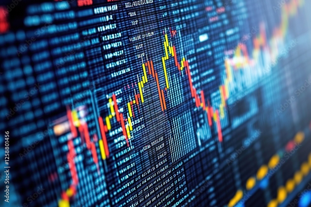Stock chart animation - abstract digital 3d financial chart animation ...