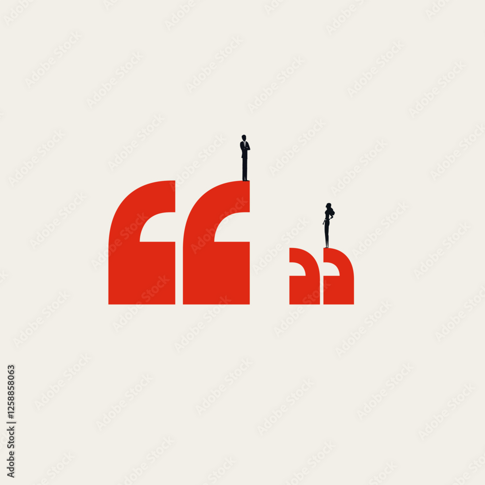 Business gender inequality vector concept. Symbol of unequal ...