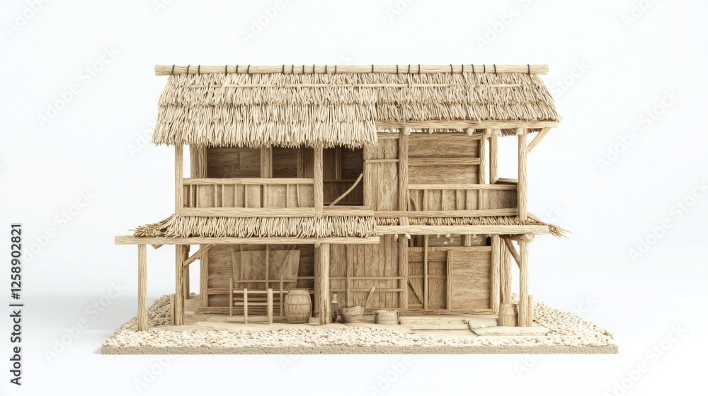 Detailed Cross Section Model of a Typical Traditional House Stock ...