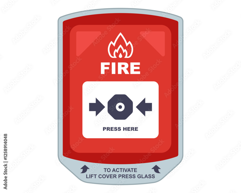 Fire alarm system on wall for fire alarm. press button when fire ...