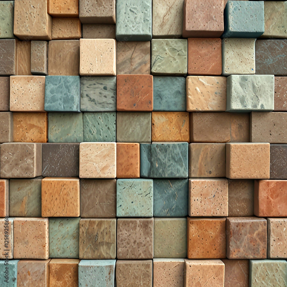 colorful mosaic texture background material created with small granite ...