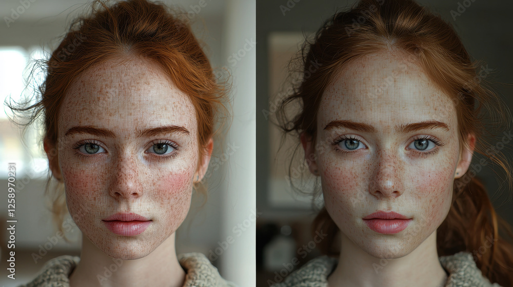 Split-screen comparison shows differences between a real person and their deepfake twin ...