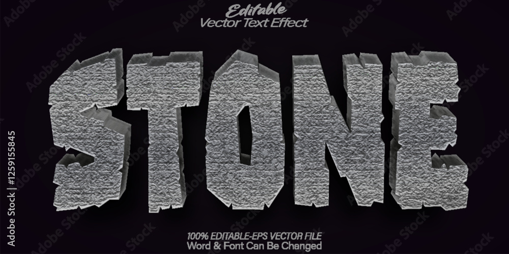 Stone Vector Text Effect Editable Alphabet Black Rock Charcoal Marble ...