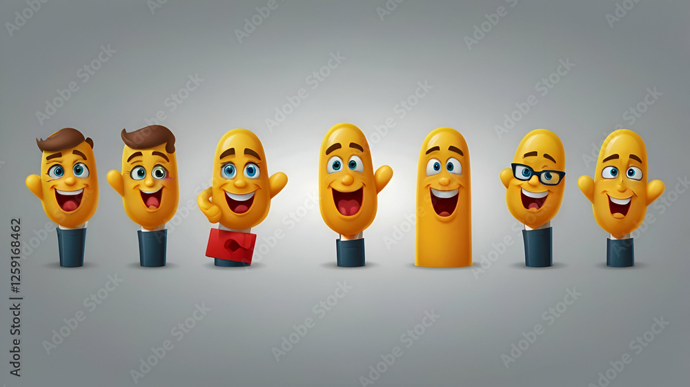 thumb up and down. Emoticons set demonstrating opposing emotions ...