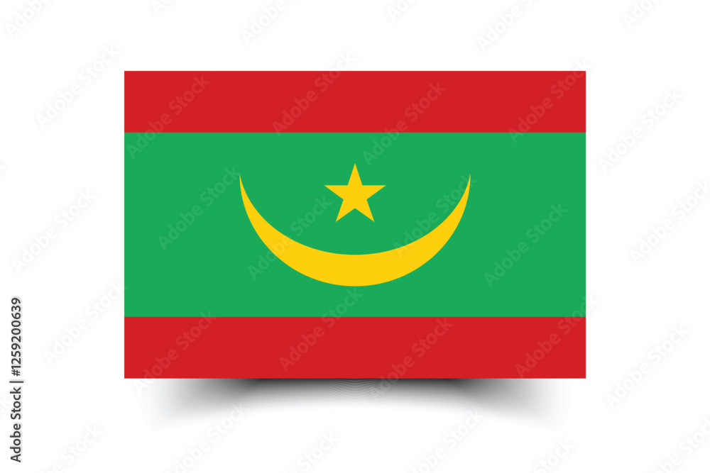 Flag of Mauritania. Mauritania flag official colors and proportion ...