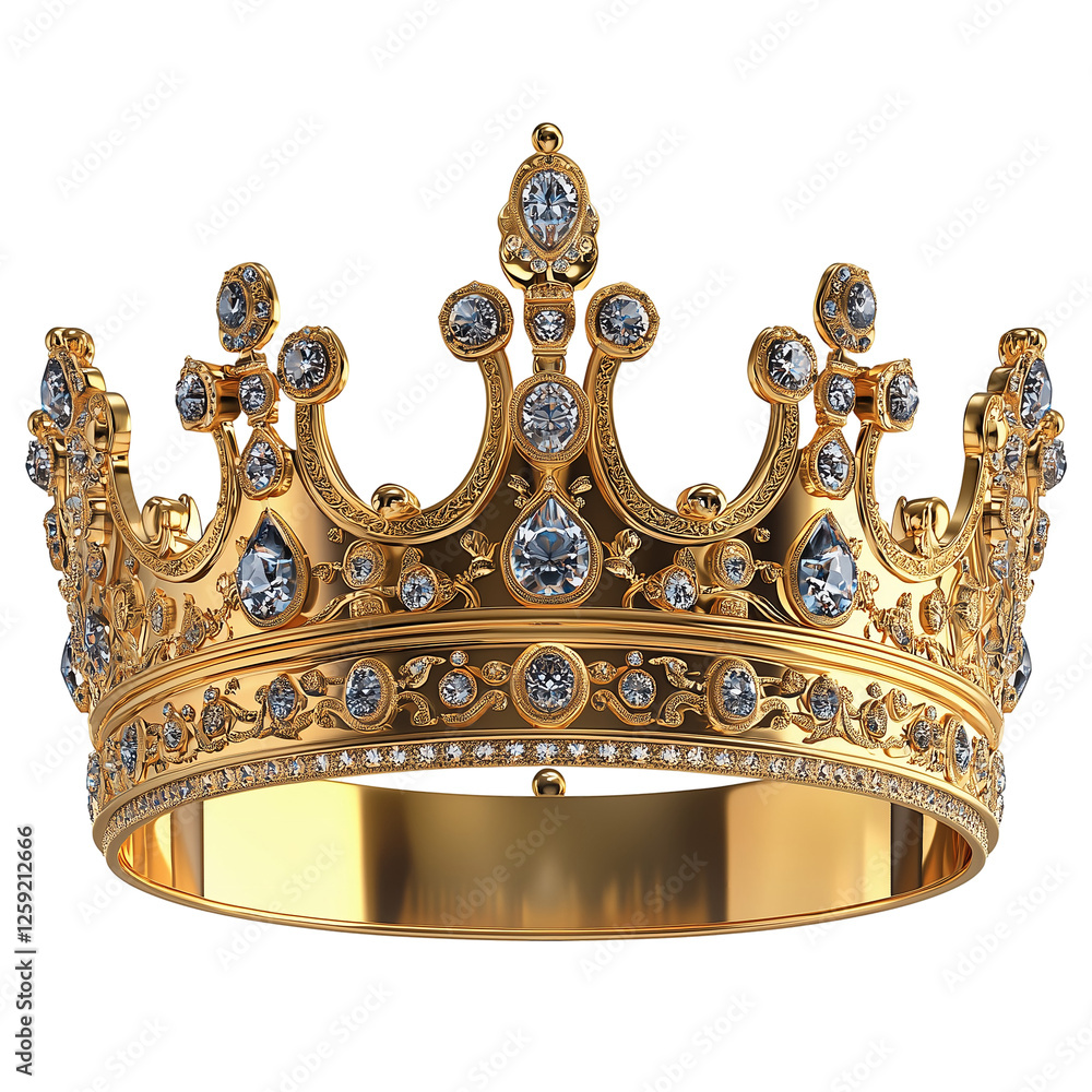 Regal Gold Royal King Crown as a Majestic AI Generated Design Perfect ...