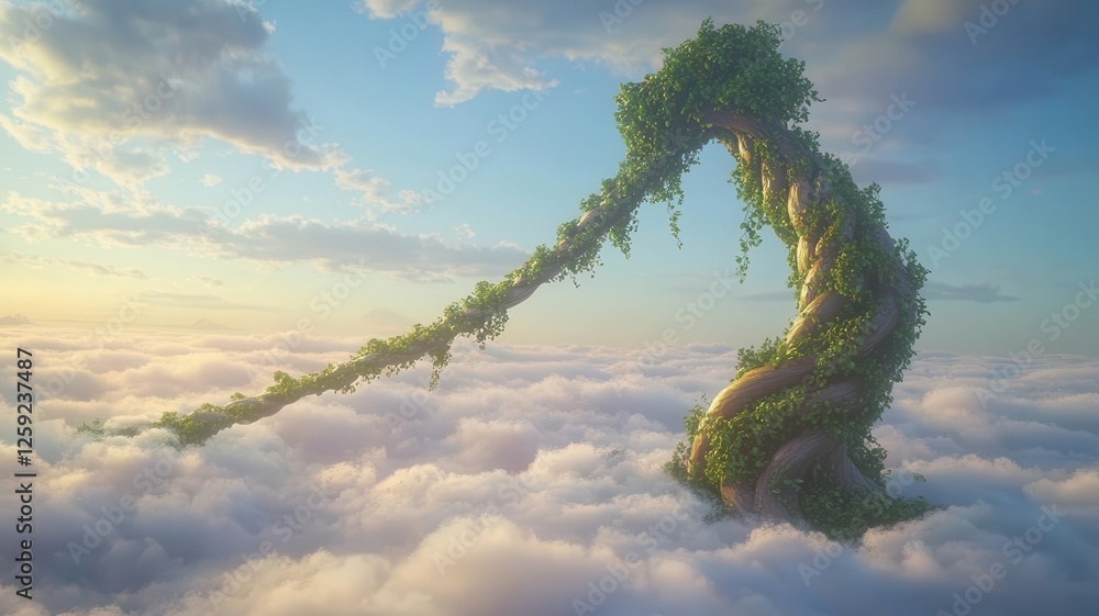 Giant beanstalk stretching into the clouds fairy tale wonders animation ...
