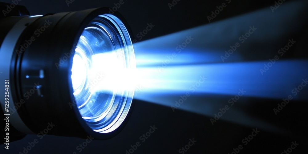 Stock-Illustration „camera lens flare, A close-up of the projector's ...