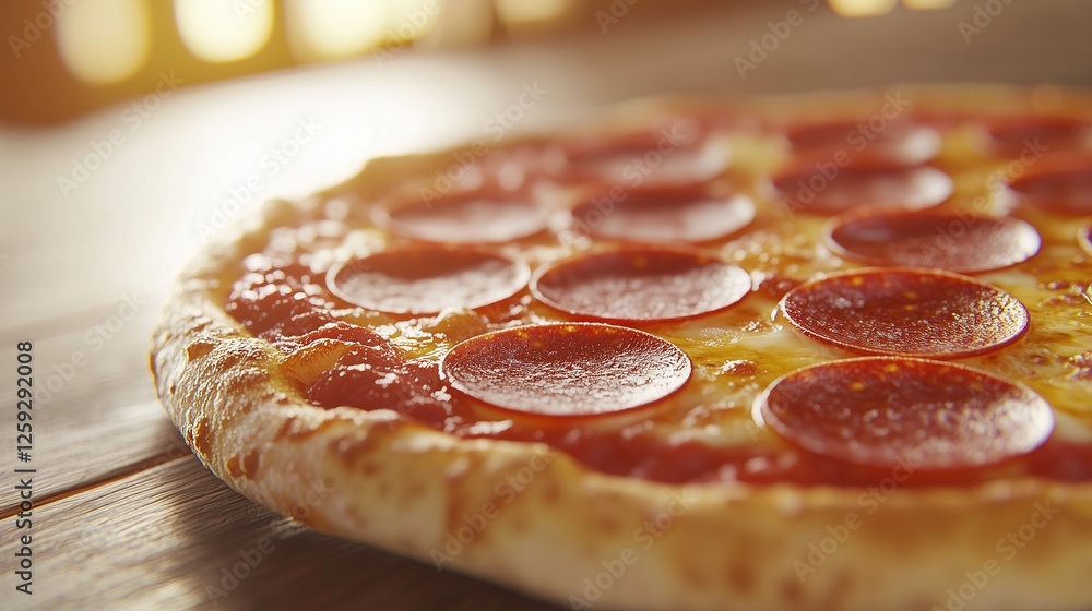 Photo Stock Pepperoni pizza 3d model. A pizza with pepperoni and cheese ...