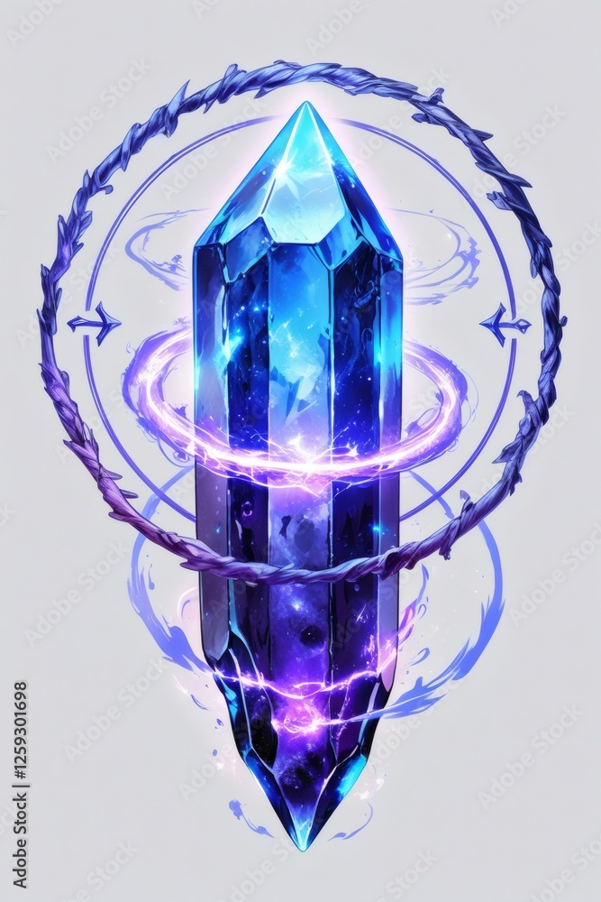 Glowing Mystic Crystal Floating with Arcane Symbols and Ethereal Energy ...