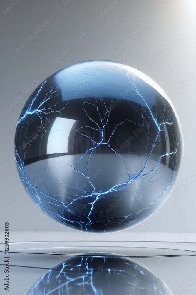 Liquid Metal Sphere with Glowing Neural Patterns – Ultra-Realistic AI ...