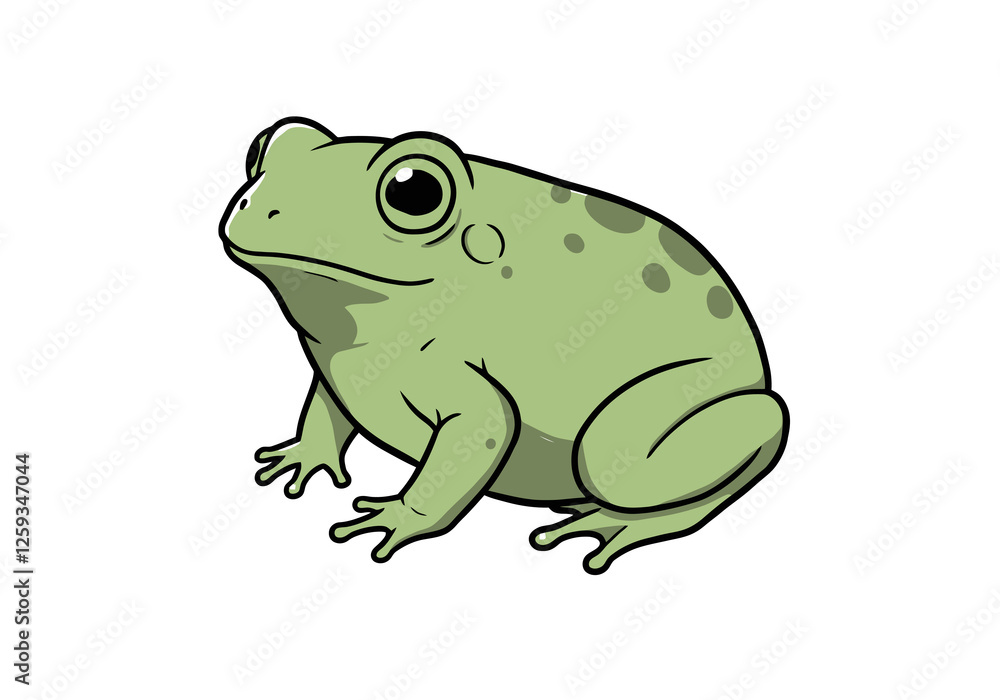 Coqui Clip Art. This is a green frog with spots and large eyes. Vector ...