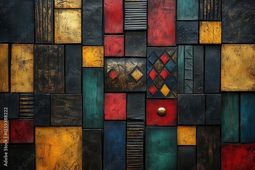 contemporary african textile design with bold geometric patterns in ...