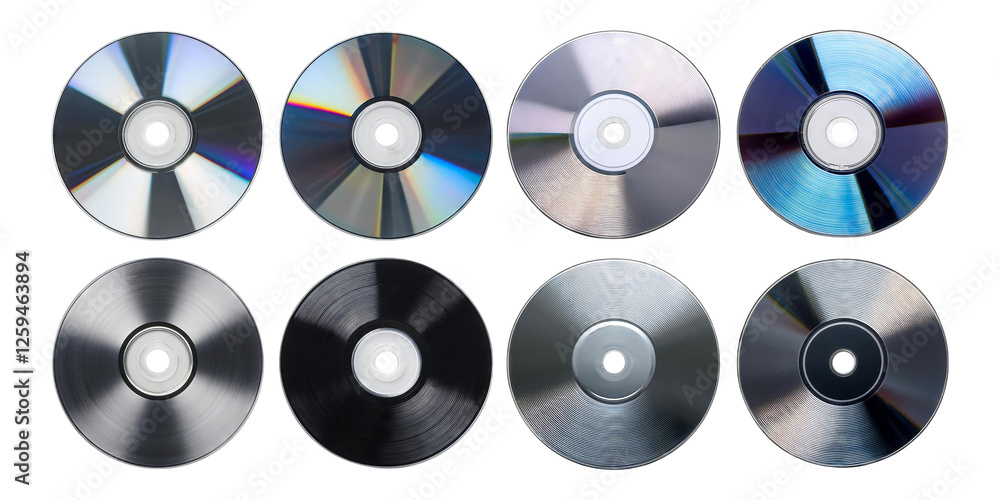Variety of Compact Discs with Different Surface Finishes and Designs ...