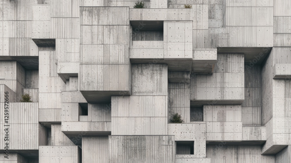 Architectural Symmetry: Parallelogram Blocks with Eco-Brutalist Orchard ...
