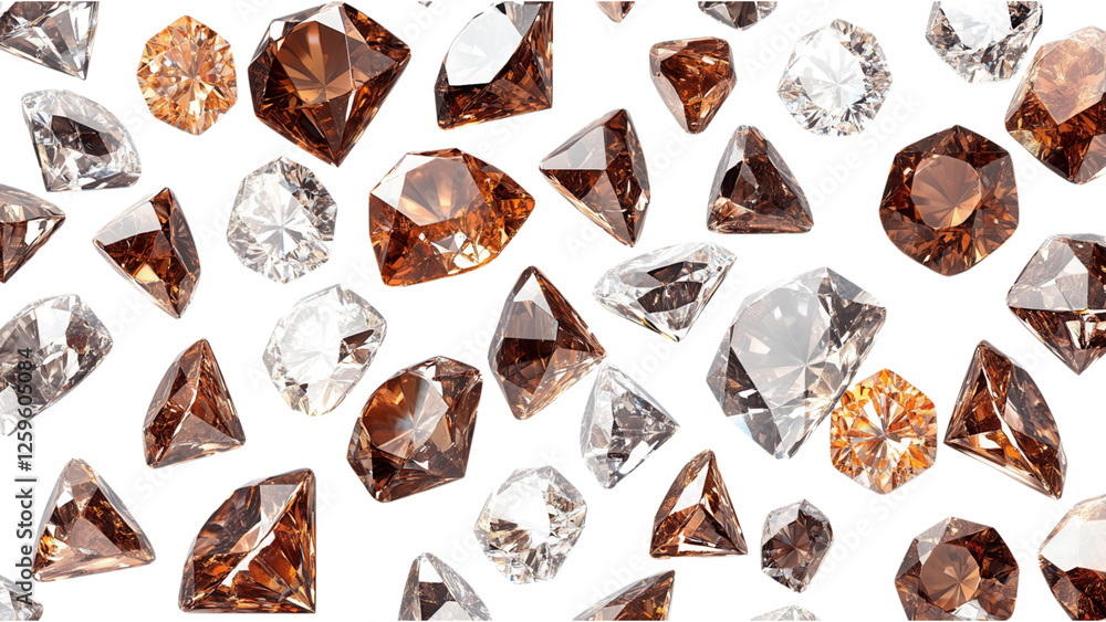 Scattered Diamonds on Bold Brown and White Background, Elegant Design ...