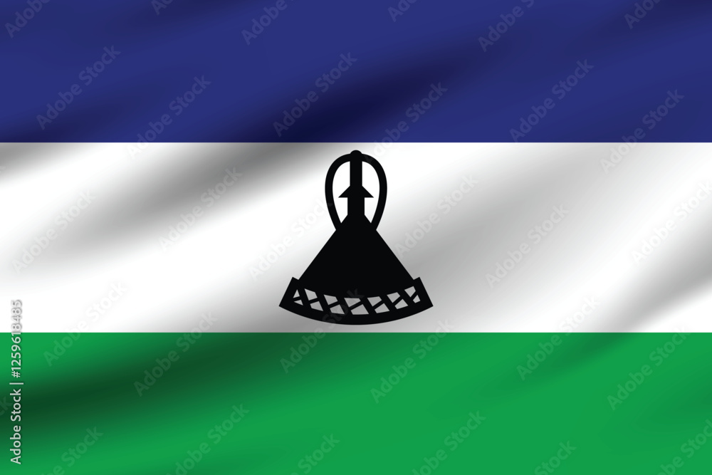 Flag of Lesotho. Lesotho flag official size and color standards digital ...