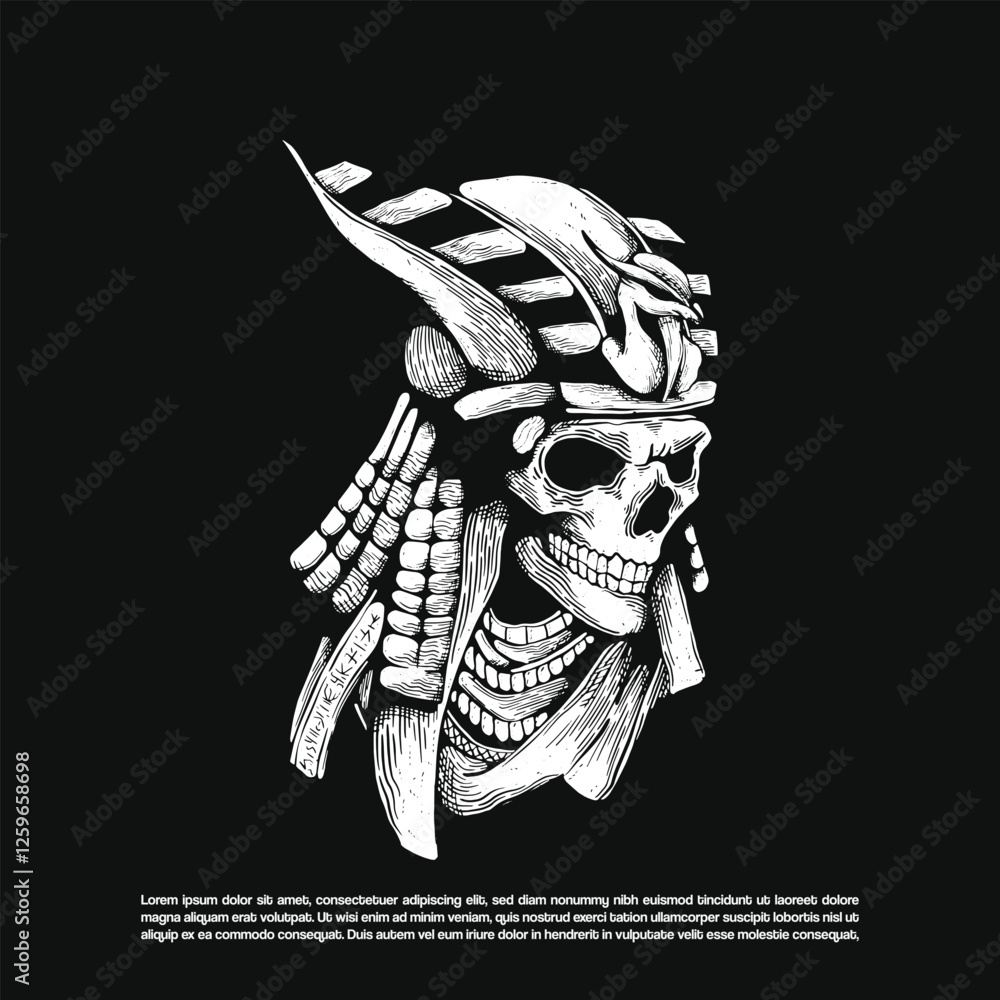 Hand drawn skeleton demon dressed as an ancient Egyptian pharaoh God ...