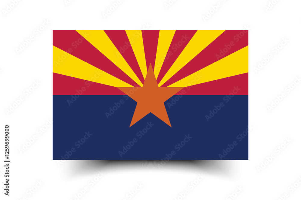 Flag of Arizona. Arizona flag official size and color standards digital ...