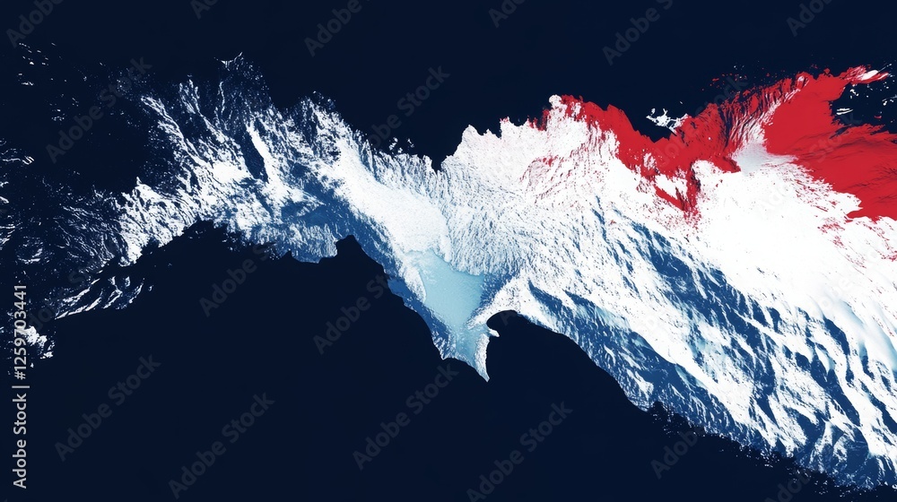 outline of an island, colors red white blue, copy and text space, 16:9 ...