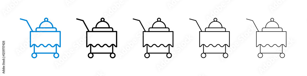Room service icons in five different stroke sizes Stock Vector | Adobe ...
