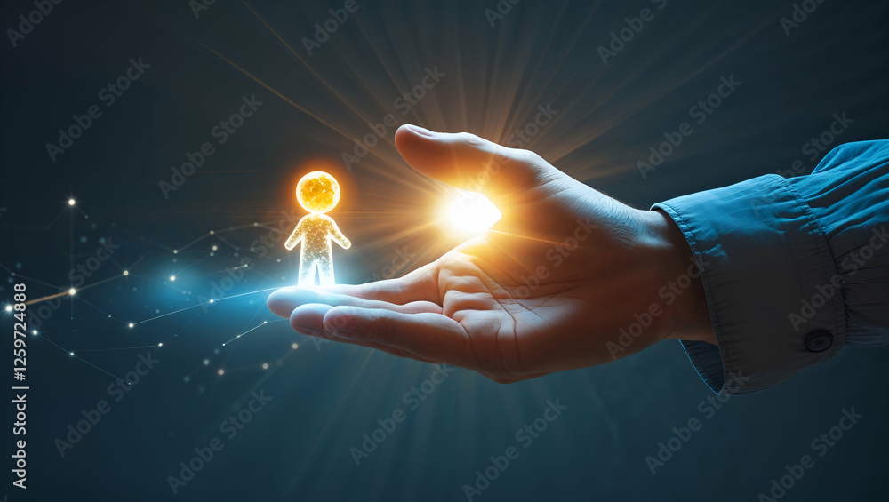 Glowing Figure of Mentorship and Guidance Abstract Concept of Support ...