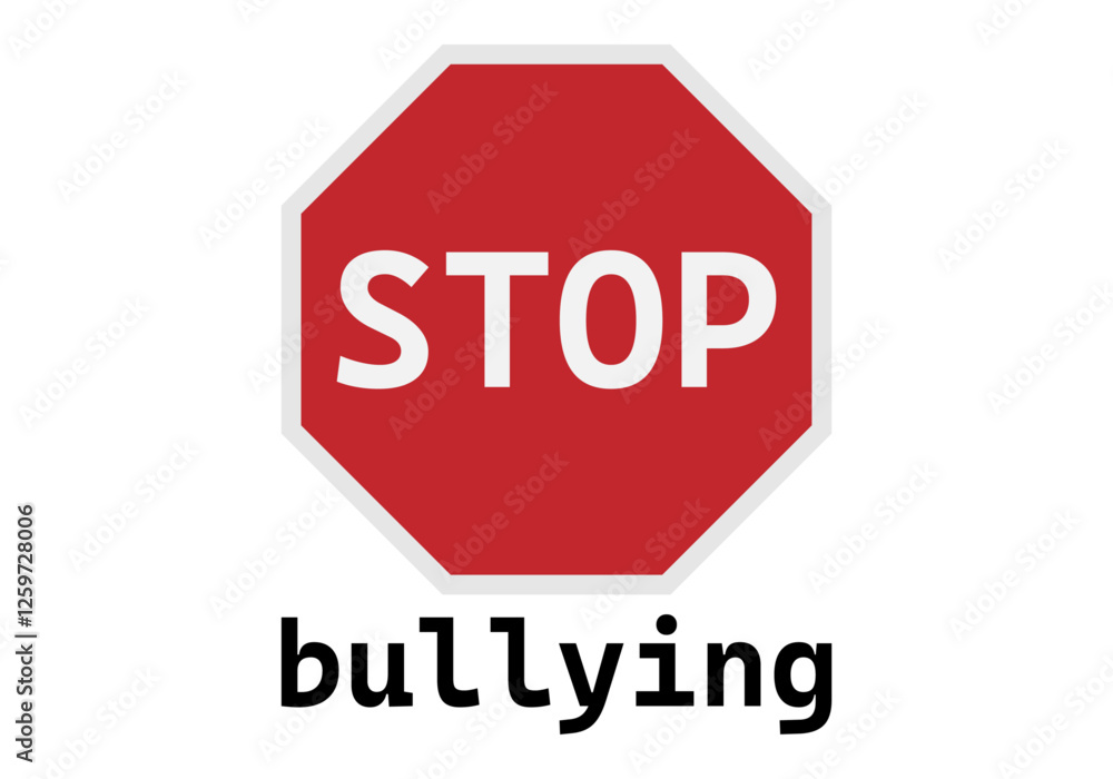 Señal de stop o parar el acoso escolar o bullying Stock Vector | Adobe ...