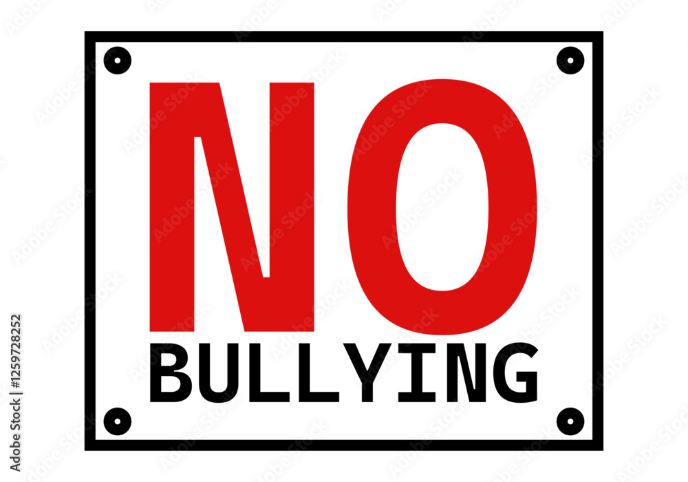 Cartel con texto de no al acoso escolar o bullying Stock Vector | Adobe ...